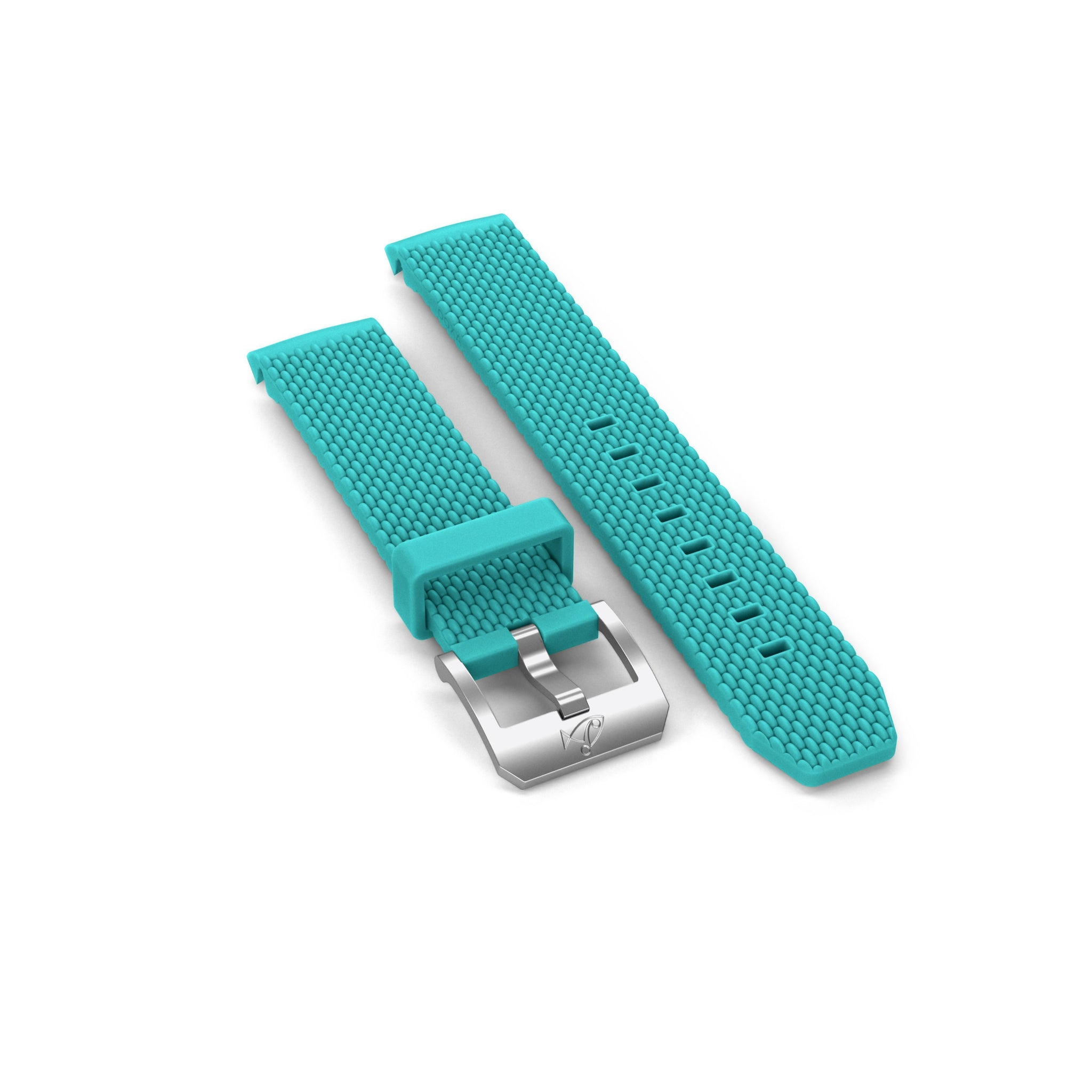 SUB 200 C-GRAPH Rubber strap with pin buckle, Turquoise