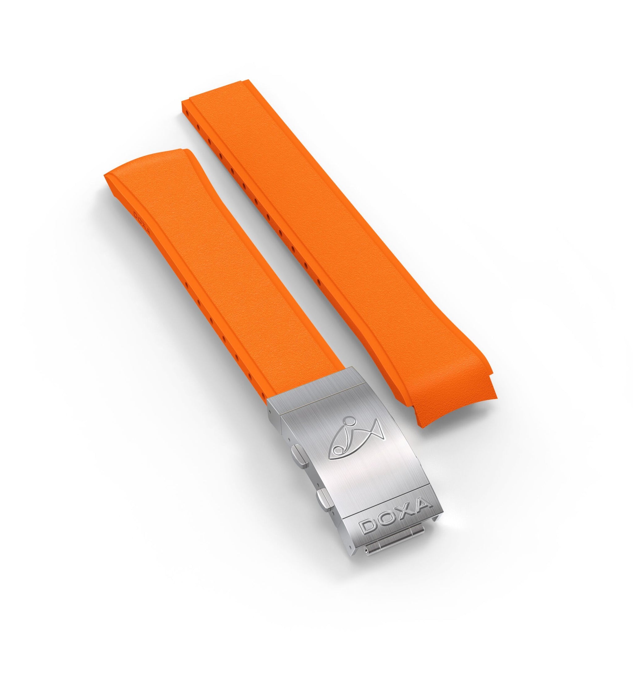 SUB 200 T.GRAPH Rubber strap with folding clasp, Orange